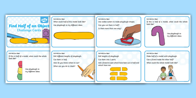 👉 Find Half of an Object Year 1 Maths Challenge Cards