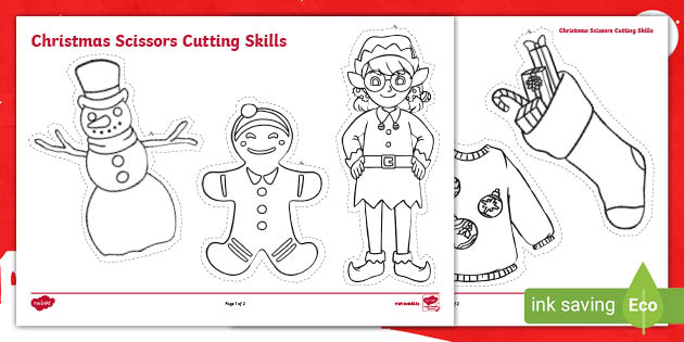Christmas Cutting and Sticking Activity Sheet Junior/Senior Infants