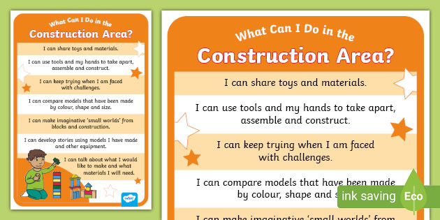 👉 'I Can' Construction Area Continuous Provision Prompt Poster (New ...