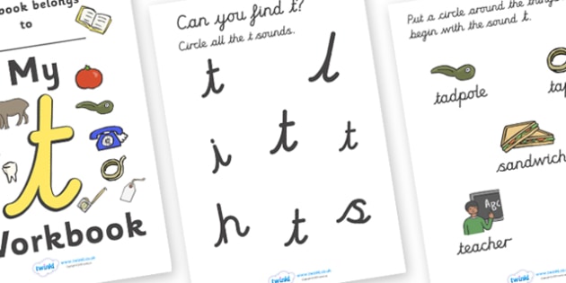 FREE! - My 't' Workbook (cursive) (teacher made)