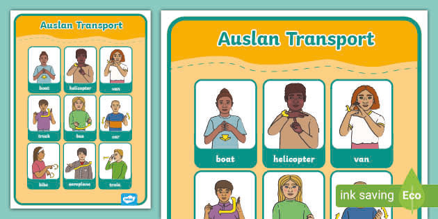 Auslan Transport Word Mat (teacher made)