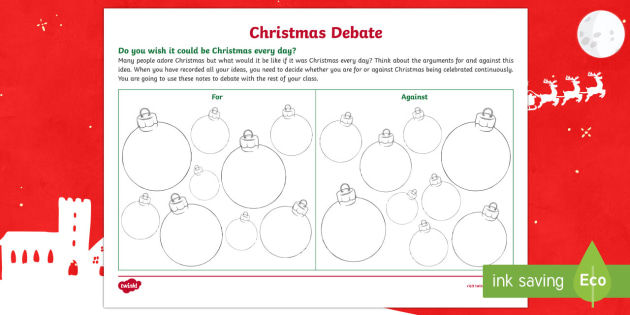 Wish it Could be Christmas Every Day? Christmas Debate Activity