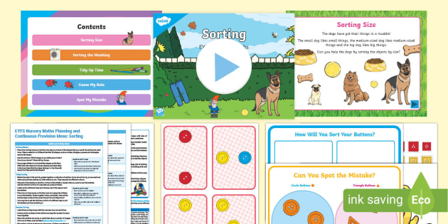 EYFS Nursery Maths Planning and Resource Pack: Sorting