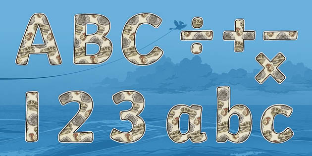 Fossils Topic Display Lettering (Phyllis and the Fossil Finders)