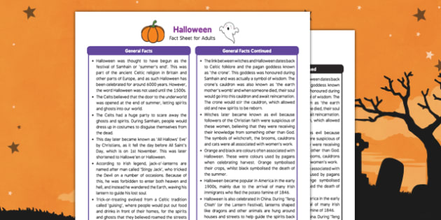 Halloween Facts Worksheet | Twinkl Learning Resources
