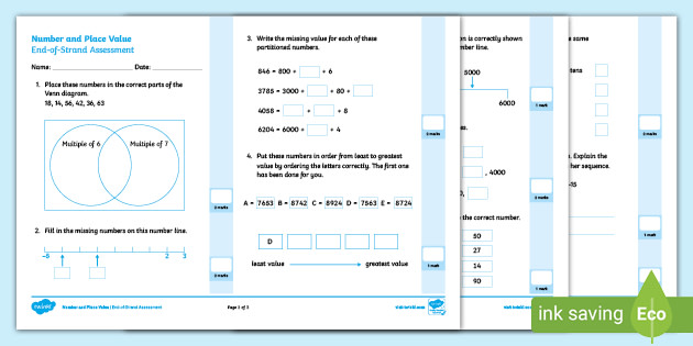 👉 Y4 Number and Place Value End-of-Strand Assessment