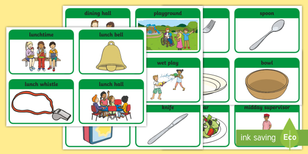 Lunchtime Vocabulary Flashcards (teacher made)