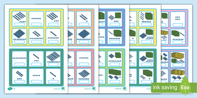 Base Ten Bingo Numbers 2-digit, 3-digit and 4-digit