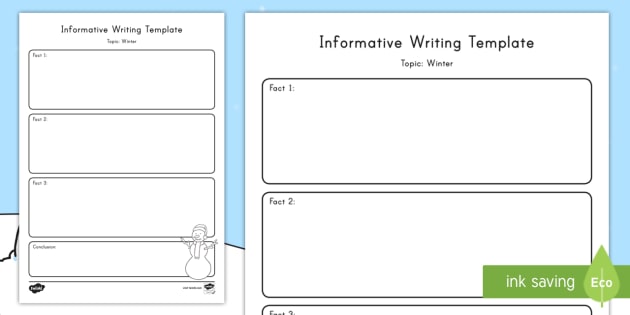 Winter Topic Informative Writing Template (teacher made)