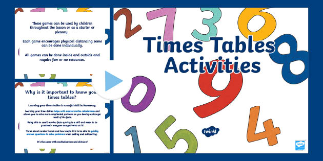 Times Tables Physical Distanced Games Ideas (teacher made)
