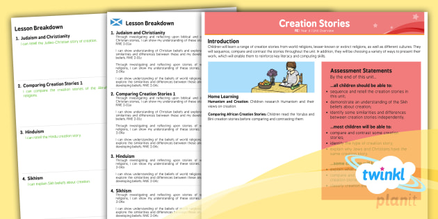 FREE! - RE: Creation Stories Year 6 CfE Overview
