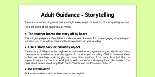 Storytelling Adult Guidance