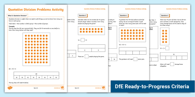  Quotative Division Problems Activity