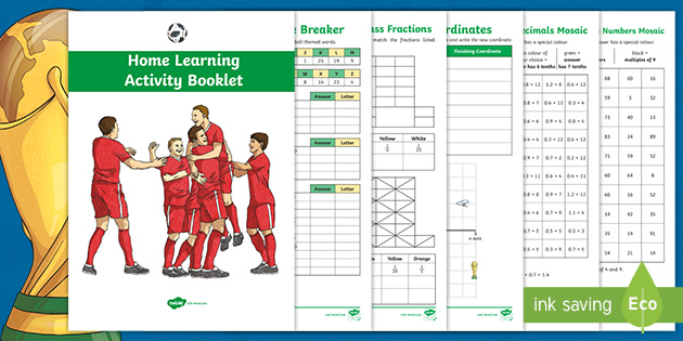 Football Themed Maths Home Learning Activity Booklet for Ages 9-11