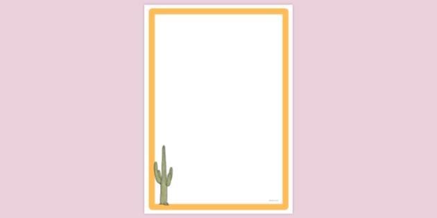 FREE! - Cactus Page Border | Page Borders | Twinkl