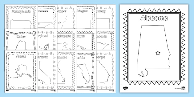 us states coloring sheet