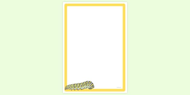 FREE! - Simple Blank Caterpillar Page Border | Page Borders | Twinkl