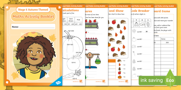 Stage 6 Autumn Maths Activity Booklet (teacher made)