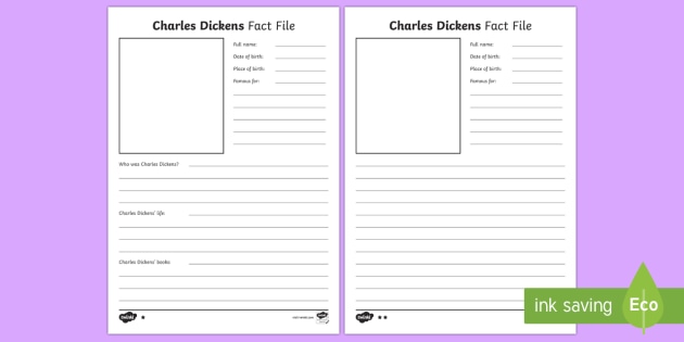 Differentiated Charles Dickens Facts Worksheets