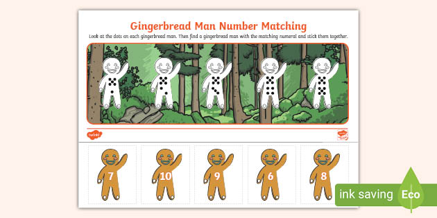 👉 Gingerbread 6-10 Number Matching Activity