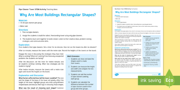 Pipe Cleaner Tower STEM Activity