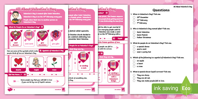 Valentine Reading Comprehension | Primary Resource
