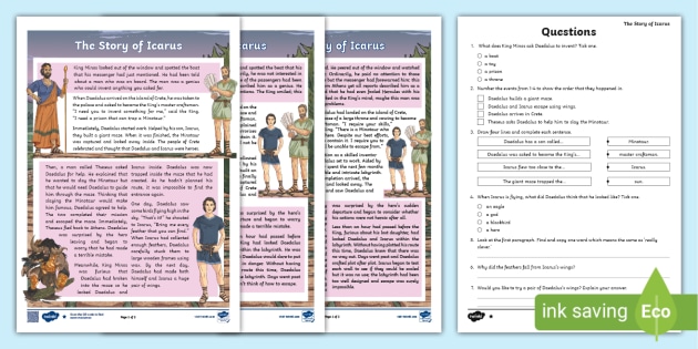 LKS2 Mythical Stories from Different Cultures: The Story of Icarus (Ancient