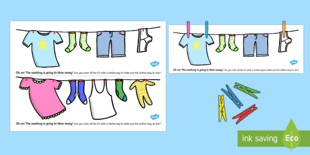 Fine Motor Skills Washing Line Peg Activity - fine motor skills