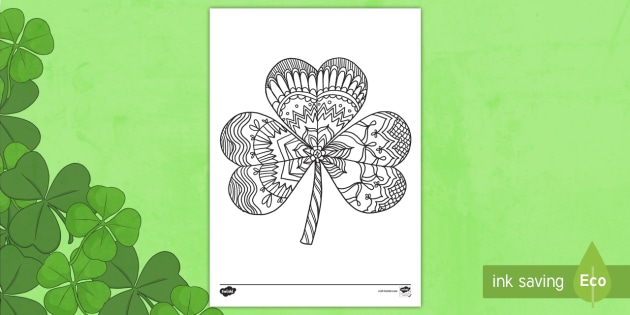 St. Patrick's Day Shamrock Mindfulness Coloring Worksheet / Worksheet