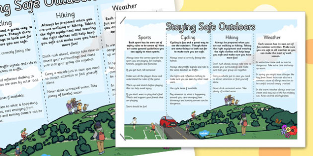 Staying Safe Outdoors Display Poster (teacher made)