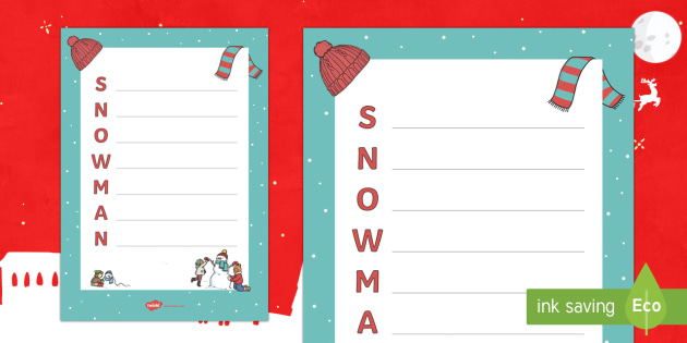 Christmas Snowman Acrostic Poem - Cute Christmas Poem