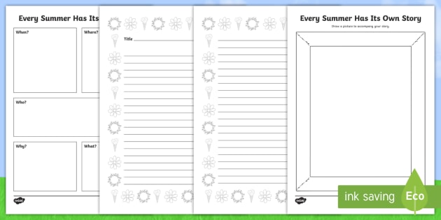 Every Summer Has Its Own Story Writing Template