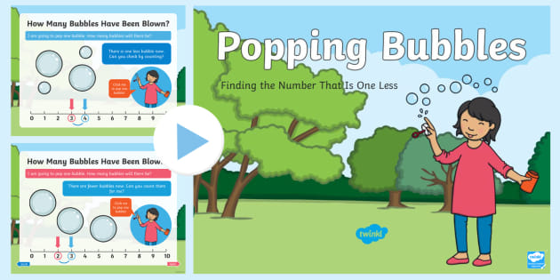 Popping Bubbles Finding the Number That is One Less PowerPoint