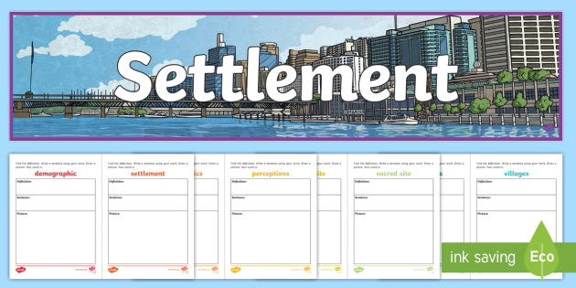 Settlement Word Wall Activity Display Pack (teacher made)
