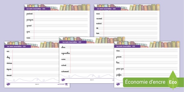 Les mots invariables - CE2 (teacher made)