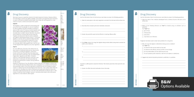 Drug Discovery Reading Comprehension | GCSE Biology | Beyond