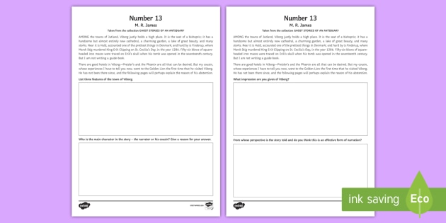 'Number 13' Differentiated Comprehension Worksheet / Activity