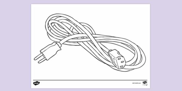 Power Cord Colouring Sheet | Colouring Sheets (teacher made)