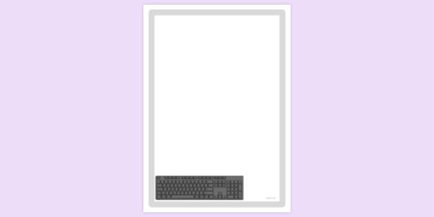 FREE! - Simple Blank Long Grey Keyboard Page Border | Page Borders