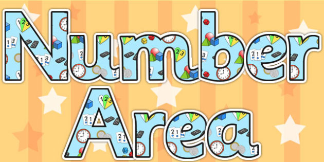 👉 Number Area Display Lettering (teacher made)