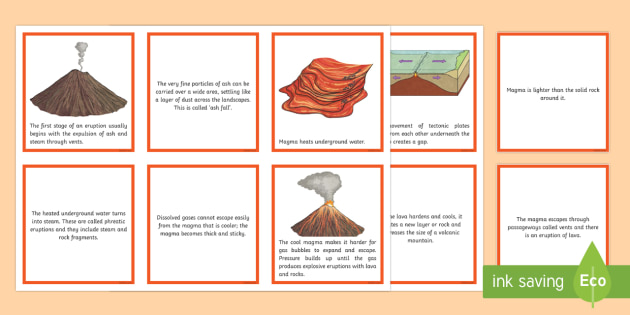 Volcano Matching Cards (teacher made)