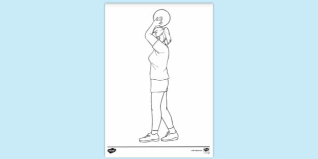 FREE! - Overhead Heave Throw Colouring Sheet - Twinkl Teaching