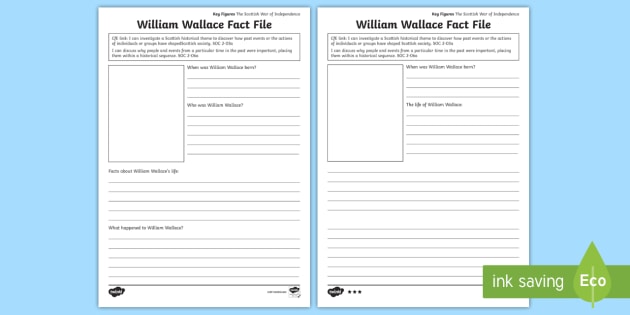 William Wallace Key Figures Differentiated Fact File Template