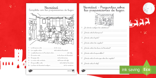Preposiciones de lugar: Navidad (teacher made)