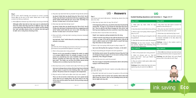 FREE! - Guided Reading Questions Pages 12-17 to Support Teaching on Ug