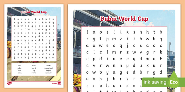 Dubai World Cup Word search (teacher made)