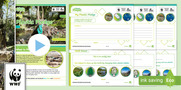 FREE! - My Plastic Pledge Pack - WWF - Earth Day - Primary Resource