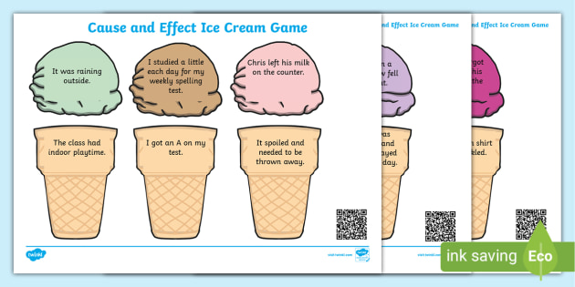 Cause and Effect Ice Cream Game - Primary Resources - Twinkl