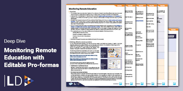 Deep Dive to Monitor Remote Education with Editable Proformas
