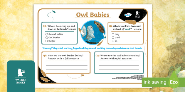 FREE! - Owl Babies Reading Comprehension Mat - Perfect for KS1